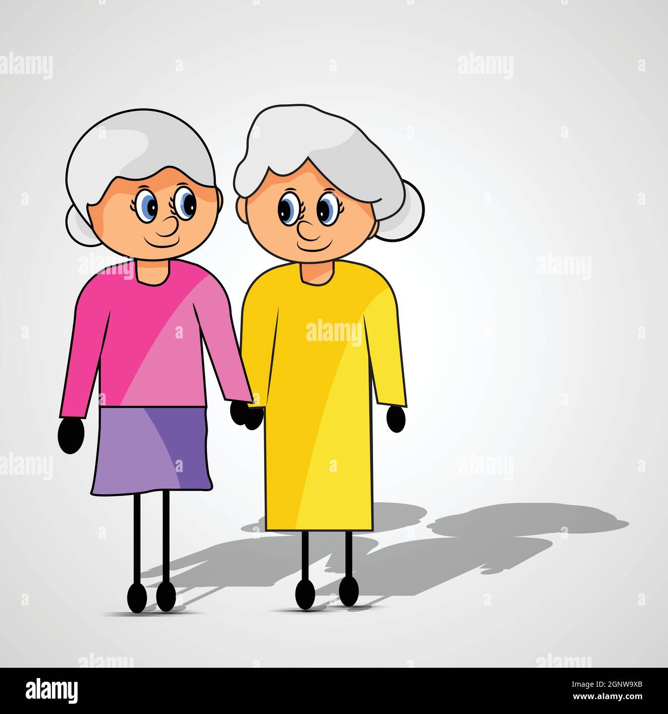Woman and elderly parents Stock Vector Images - Alamy