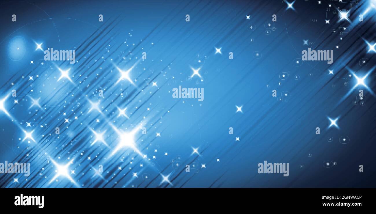 Attractive glittering effect on blue banner background Stock Vector ...