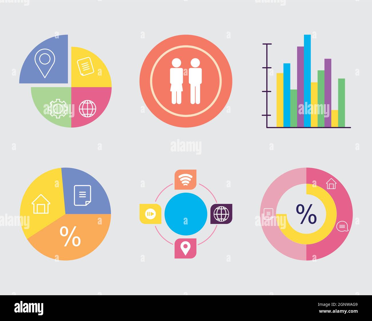 demographic charts icon set design Stock Vector Image & Art - Alamy