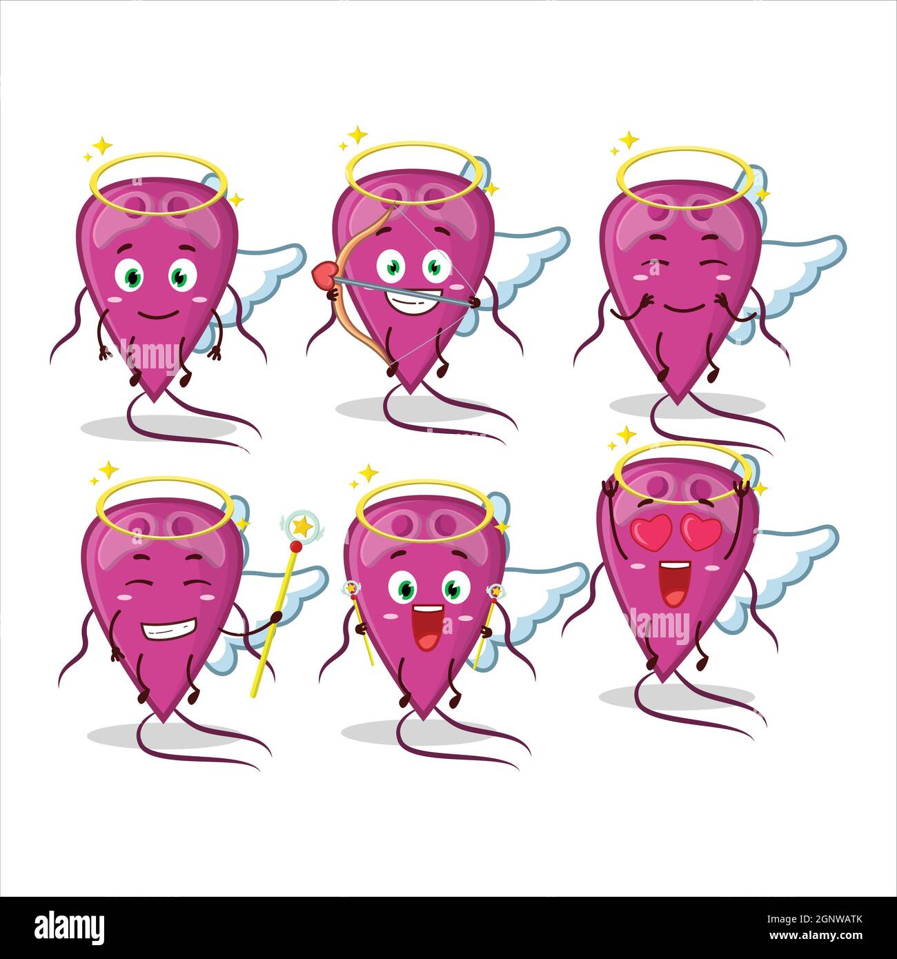 Virus diagnosis cartoon designs as a cute angel character. Vector ...