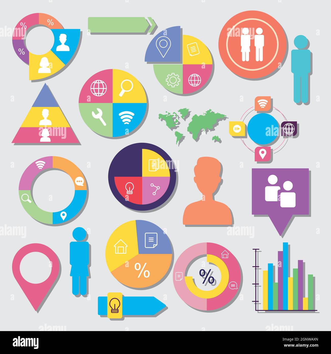 charts and infographics icon set Stock Vector Image & Art - Alamy