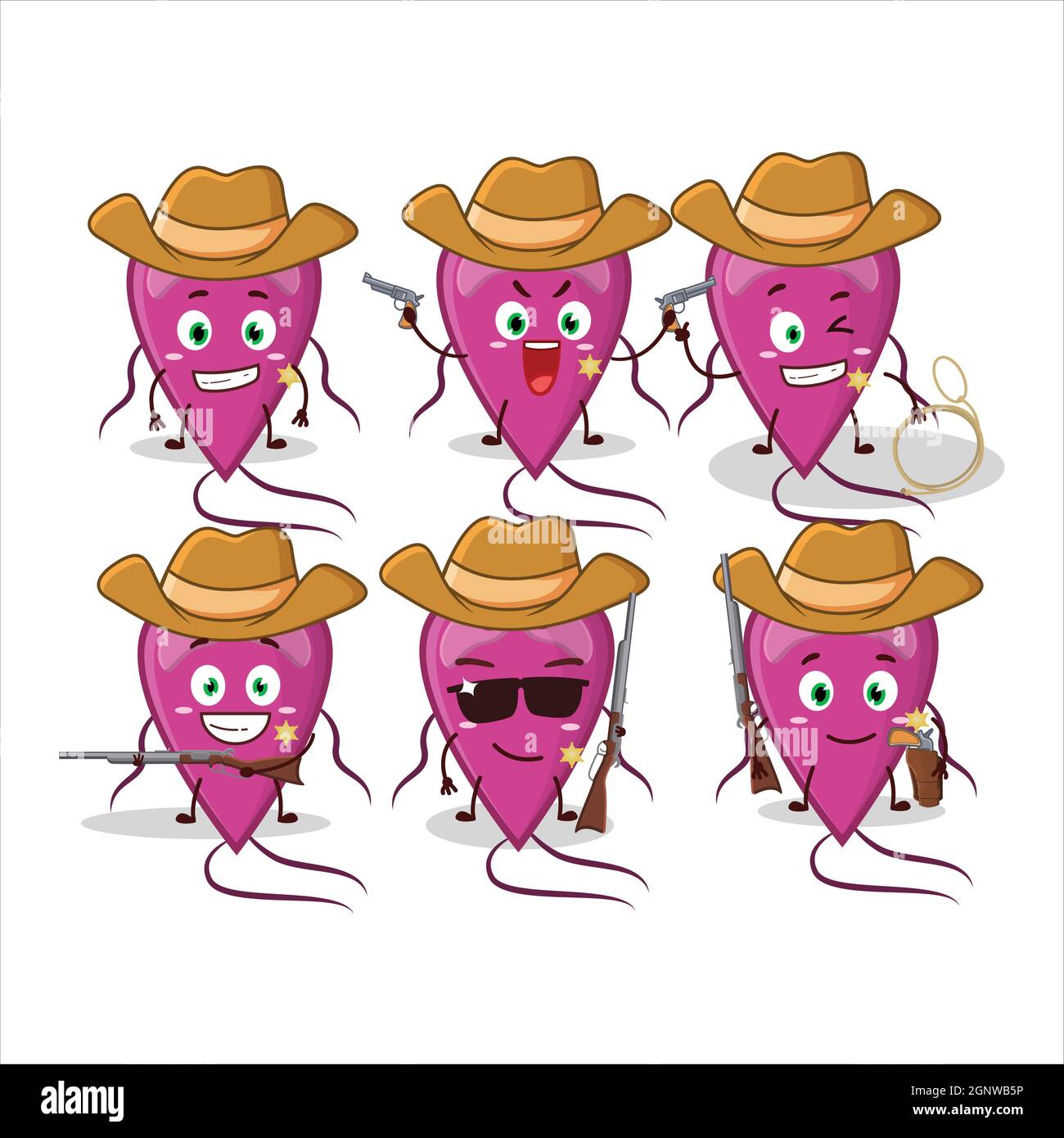 Cool cowboy virus diagnosis cartoon character with a cute hat. Vector ...