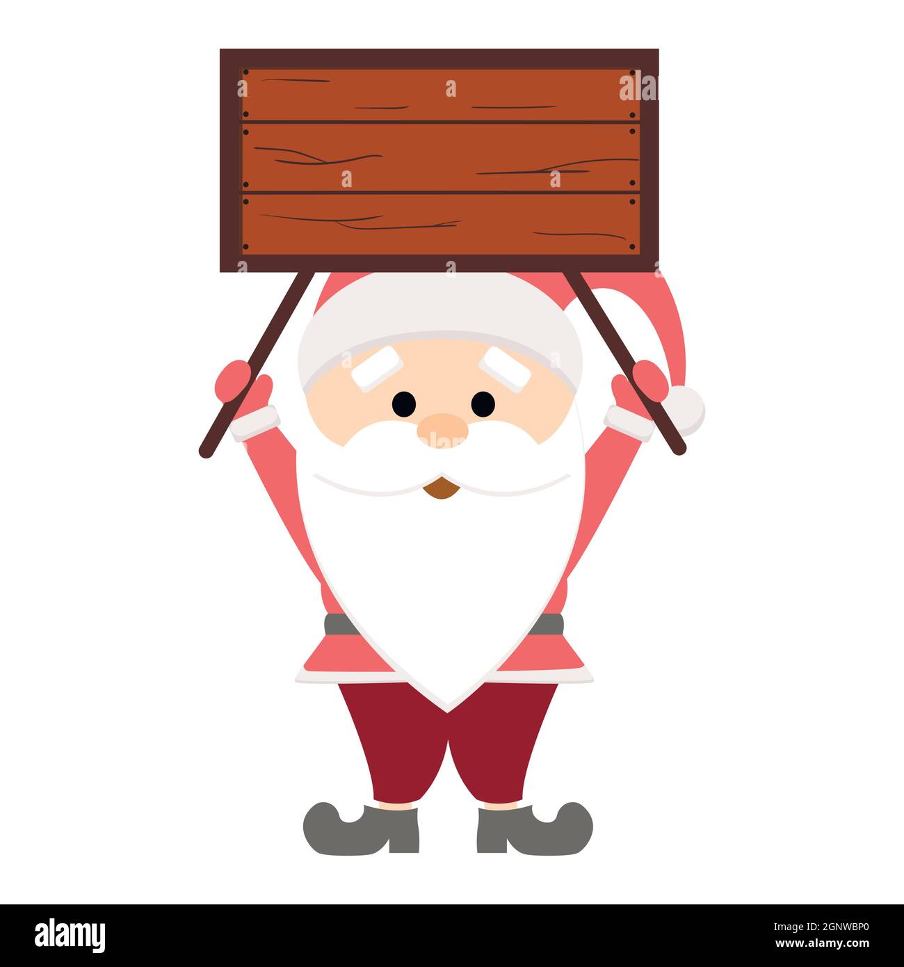 Vector illustration of Santa holding a sign. A postcard for a holiday ...