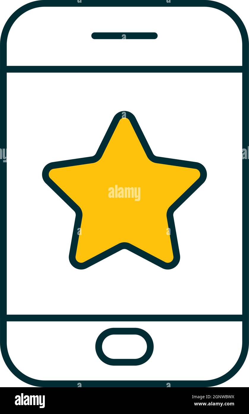 cellphone with star icon on white background Stock Vector Image & Art ...