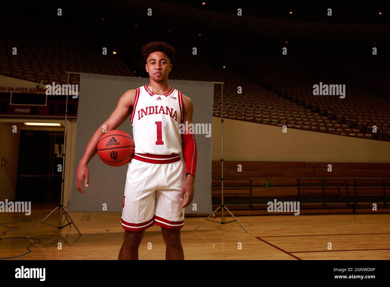 Indiana University basketball player Rob Phinisee (1) poses for a ...