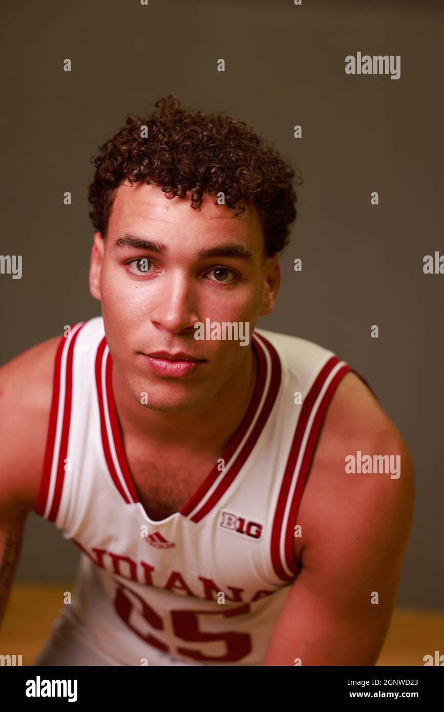 Indiana University basketball player Race Thompson (25) poses for a ...