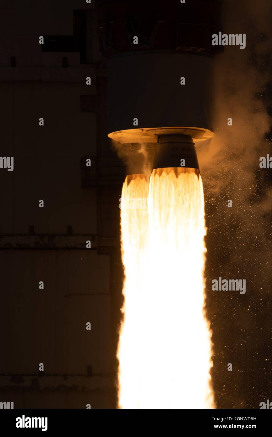 Sep 27, 2021; Vandenberg AFB, California, USA; Close up view of the ...