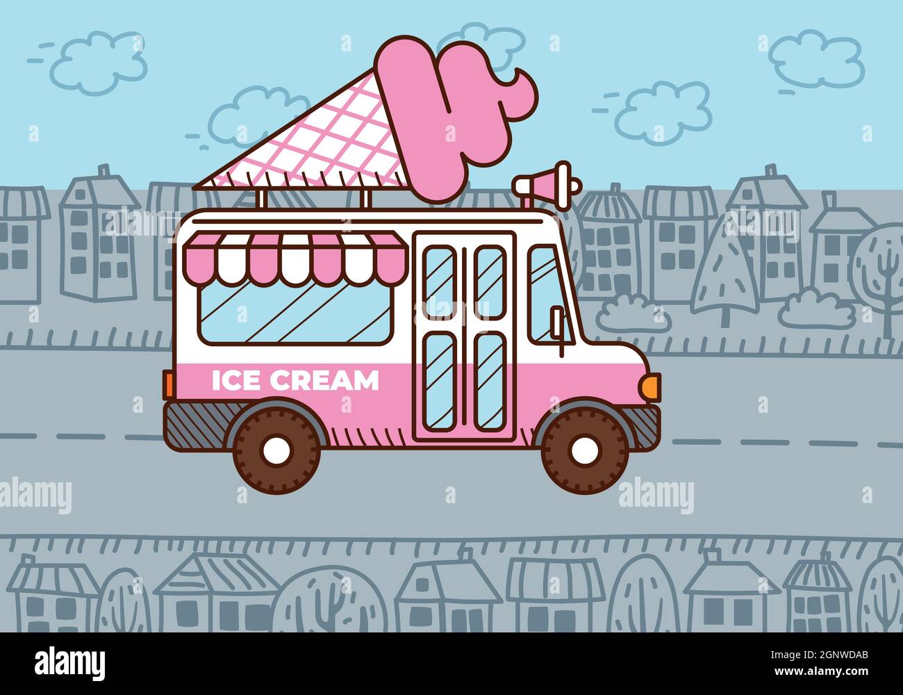 Street food stall ice Stock Vector Images - Alamy