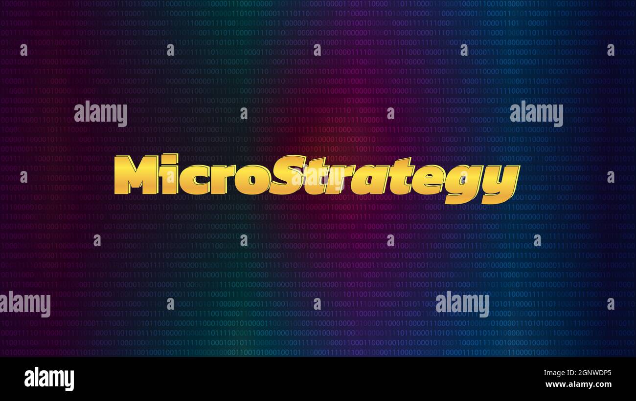 Banner MicroStrategy Incorporated on dark rainbow background. Company ...