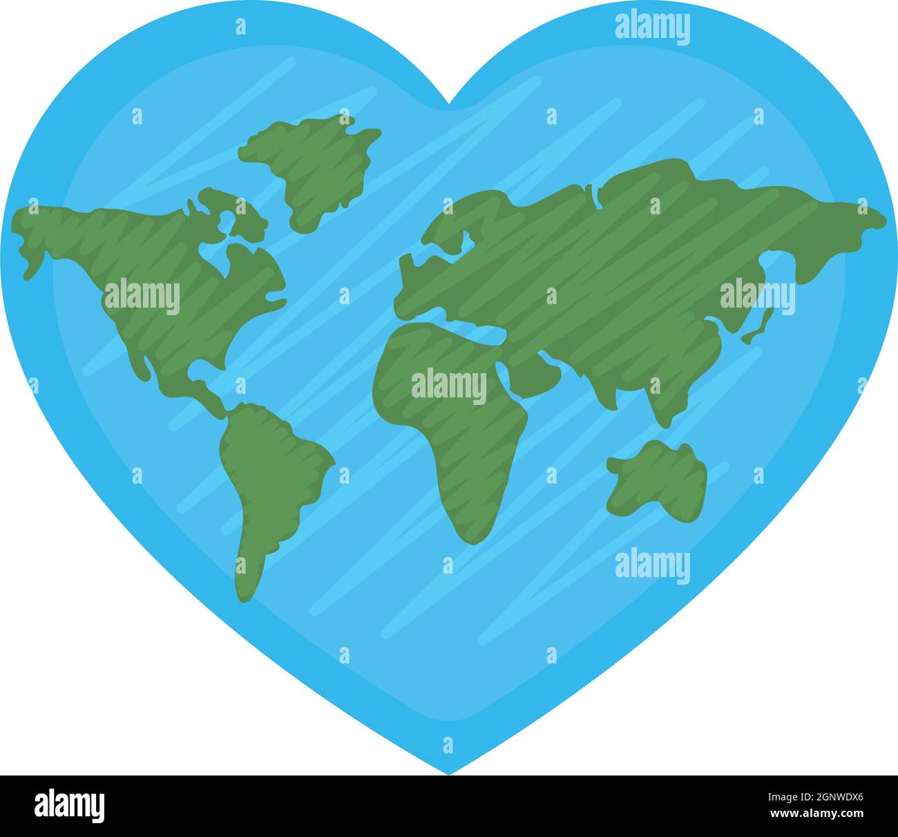 Heart shaped world map Stock Vector Images - Alamy