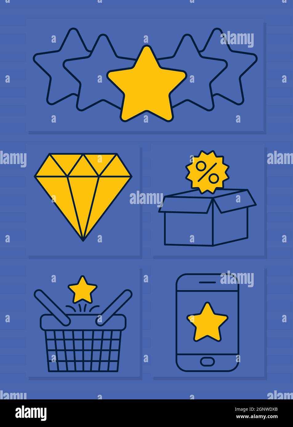 loyalty program set on blue background Stock Vector Image & Art - Alamy