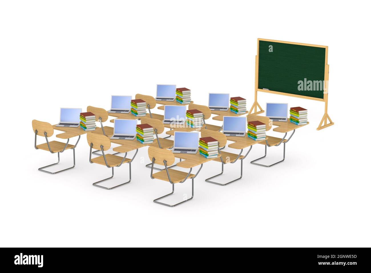classroom on white background. Isolated 3D illustration Stock Photo - Alamy