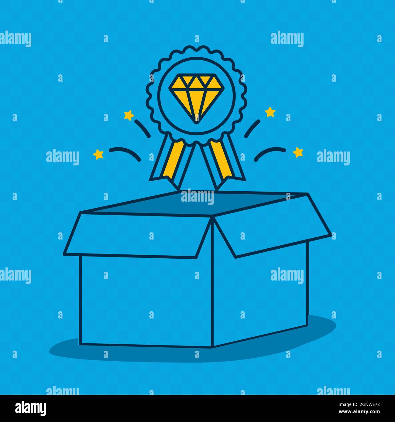 box with diamond award ribbon Stock Vector Image & Art - Alamy