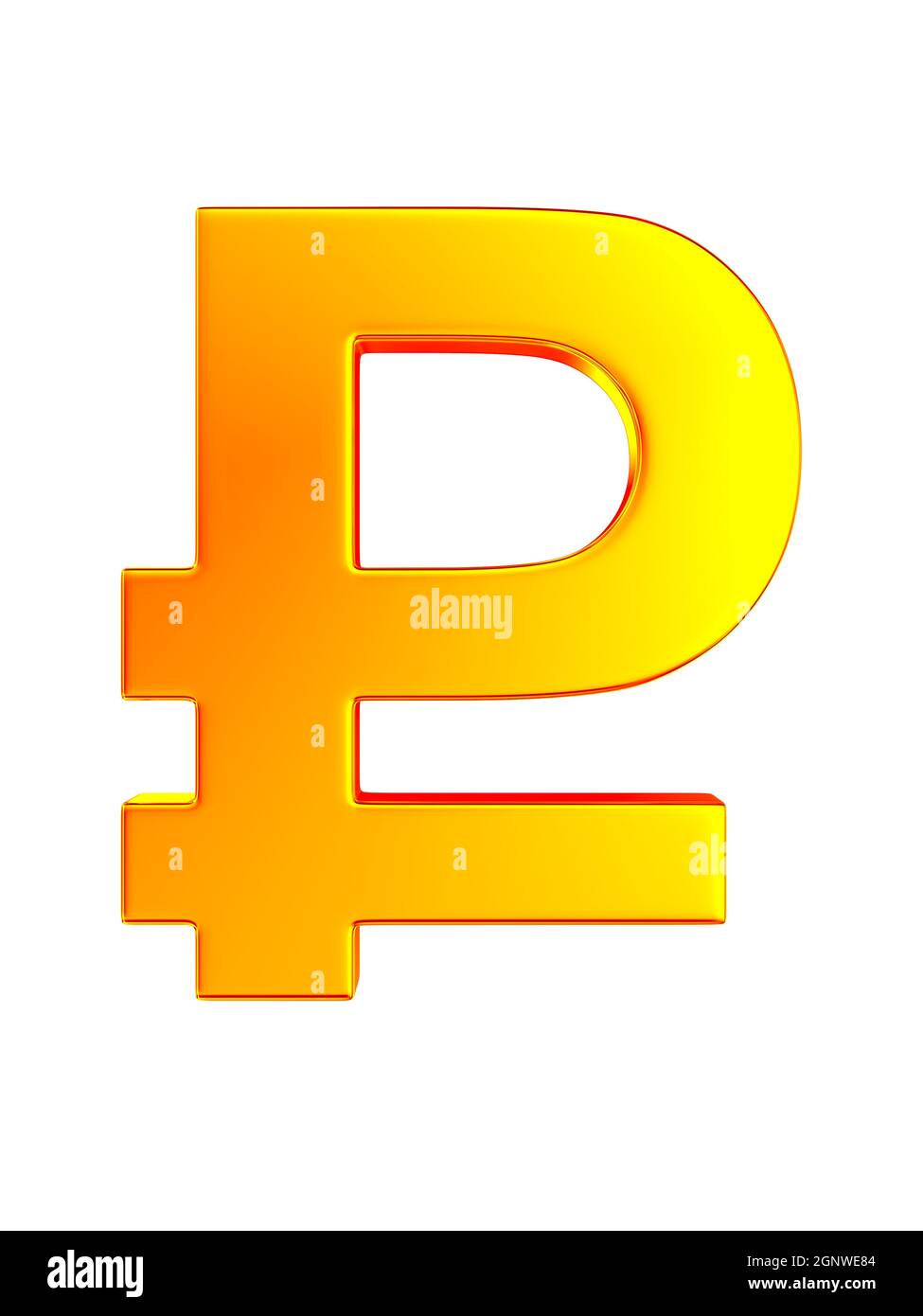 symbol russian ruble on white background. Isolated 3D illustration ...