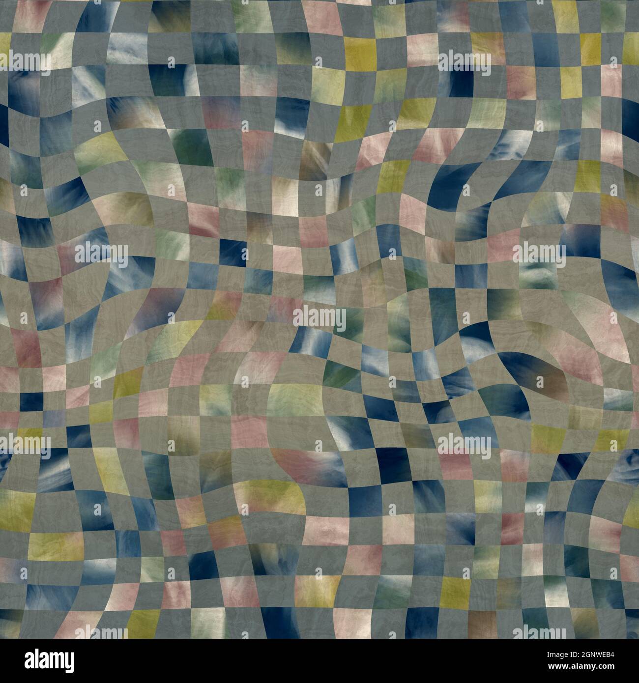 Seamless abstract wavy distorted check pattern for print Stock Photo ...