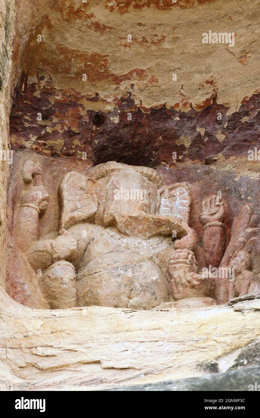 Niche containing image of the four armed Ganesha, together with a ...