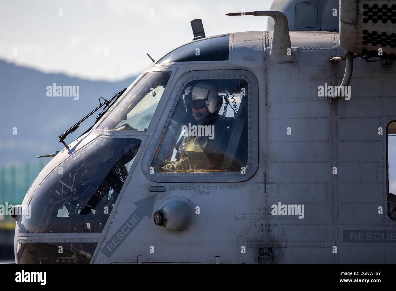 A U.S. Marine Corps CH-53E Super Stallion pilot assigned to Marine ...