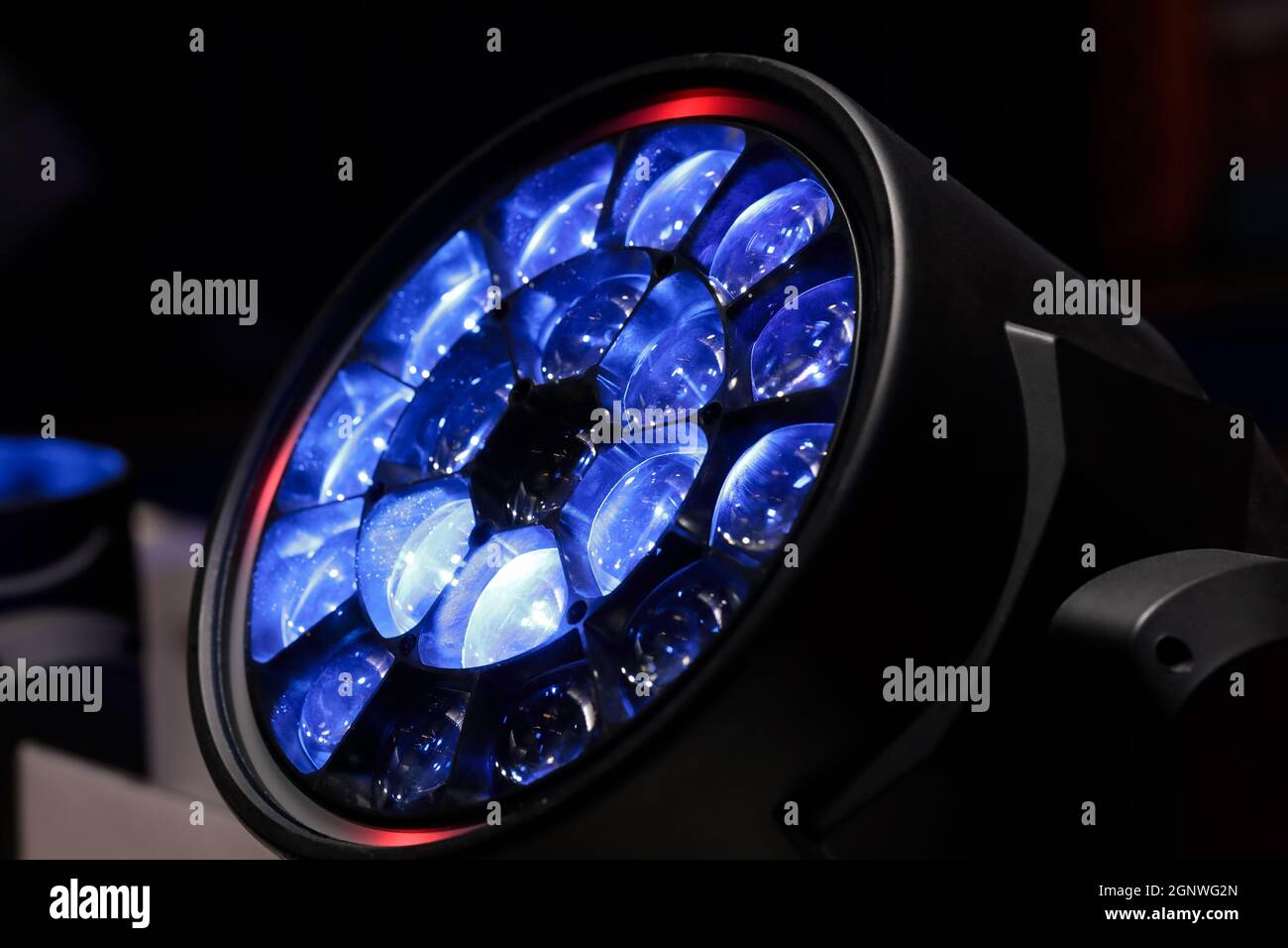LED beam moving head stage light. Selective focus Stock Photo - Alamy