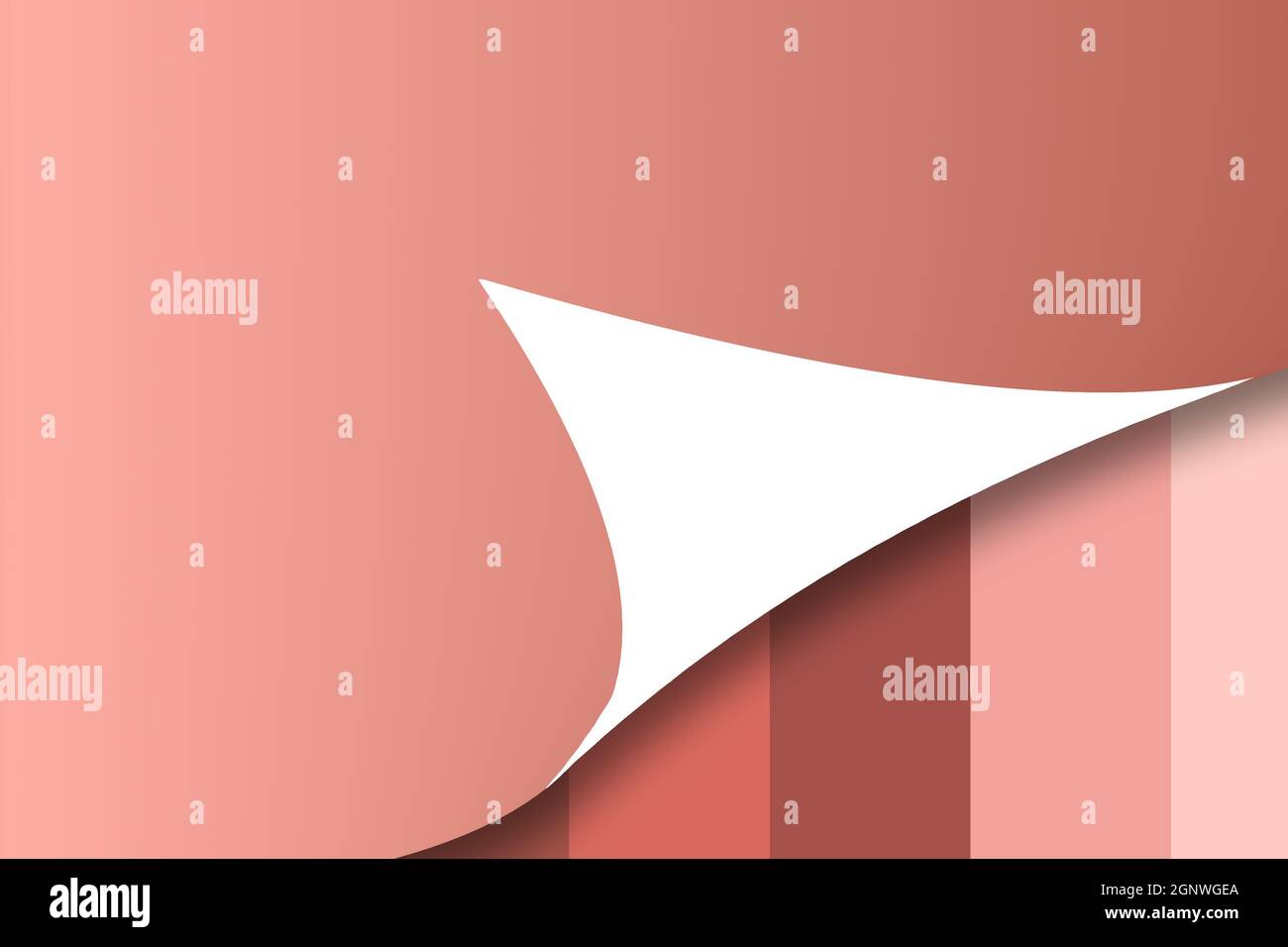 Warm toned gradient parchment template with curled corner showing ...