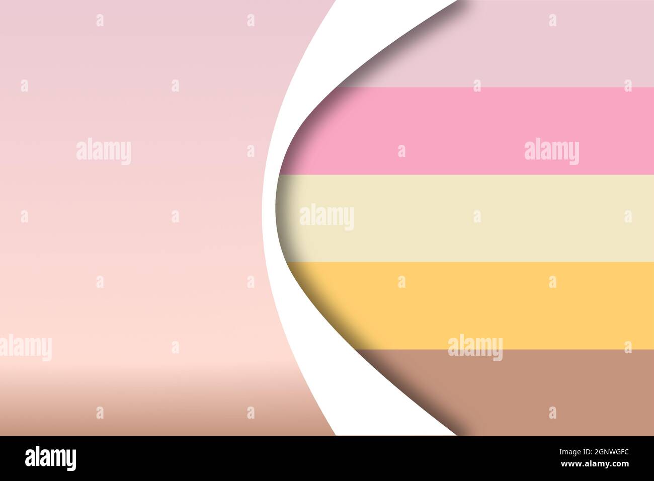 Pastel gradient toned parchment template curled to show matching color ...