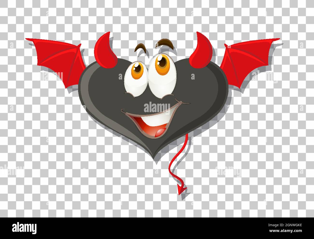 Heart shape devil with facial expression illustration Stock Vector ...