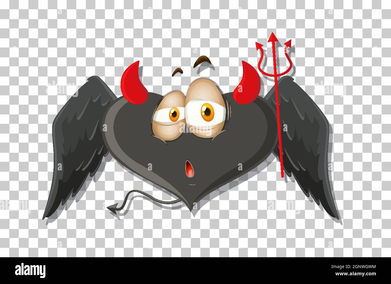 Heart shape devil with facial expression illustration Stock Vector ...