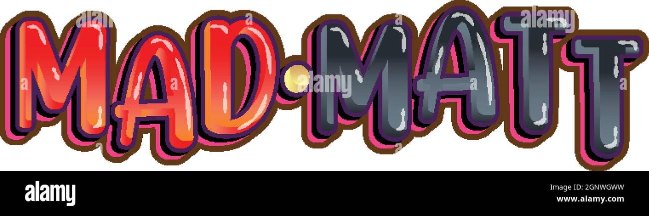 Mad Matt word logo on white background illustration Stock Vector Image ...