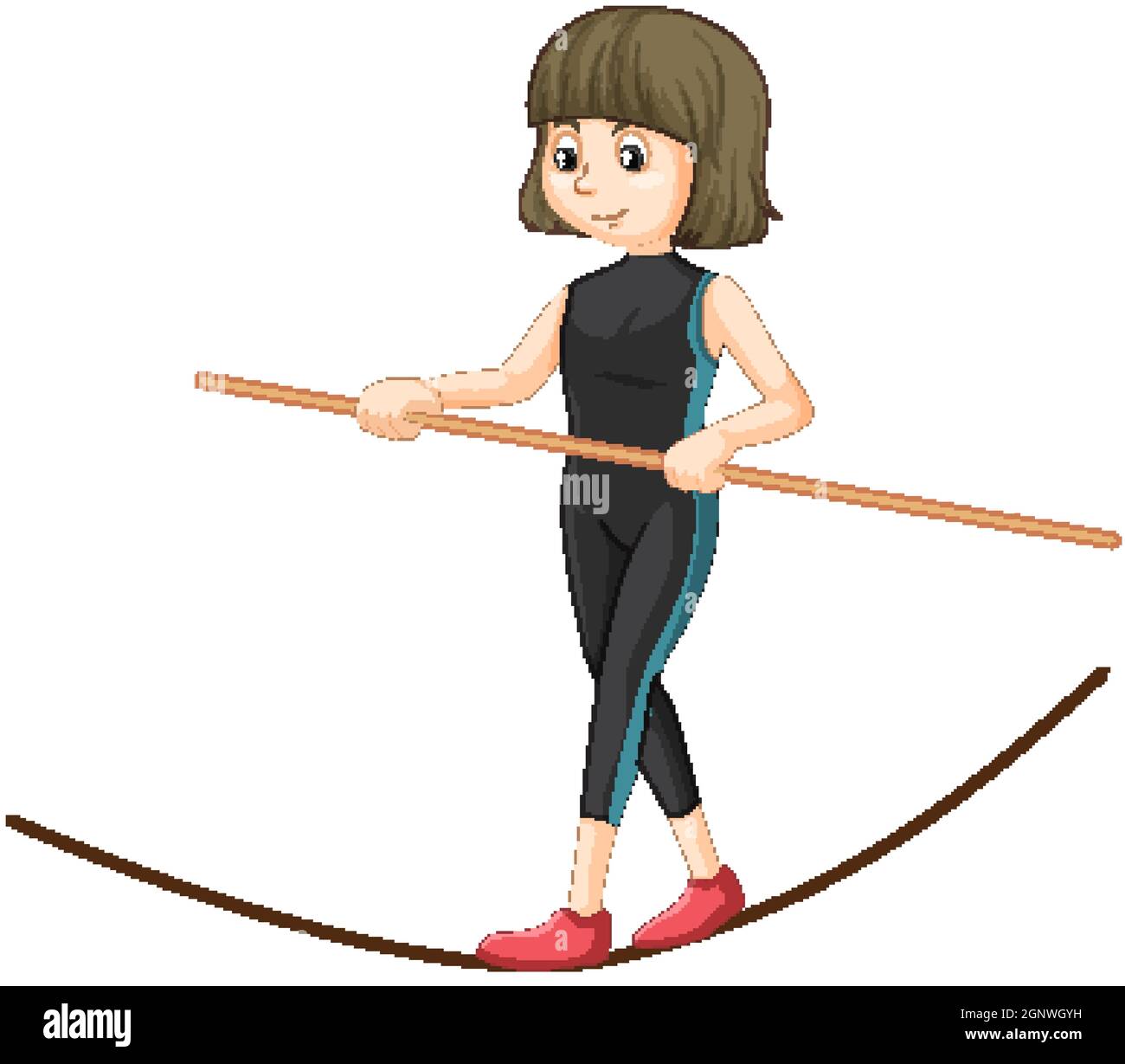 Balancing on slackline Stock Vector Images - Alamy
