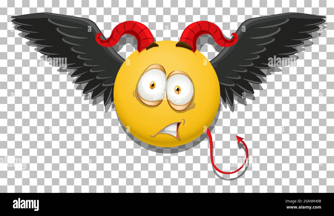 Devil emoticon with facial expression illustration Stock Vector Image ...