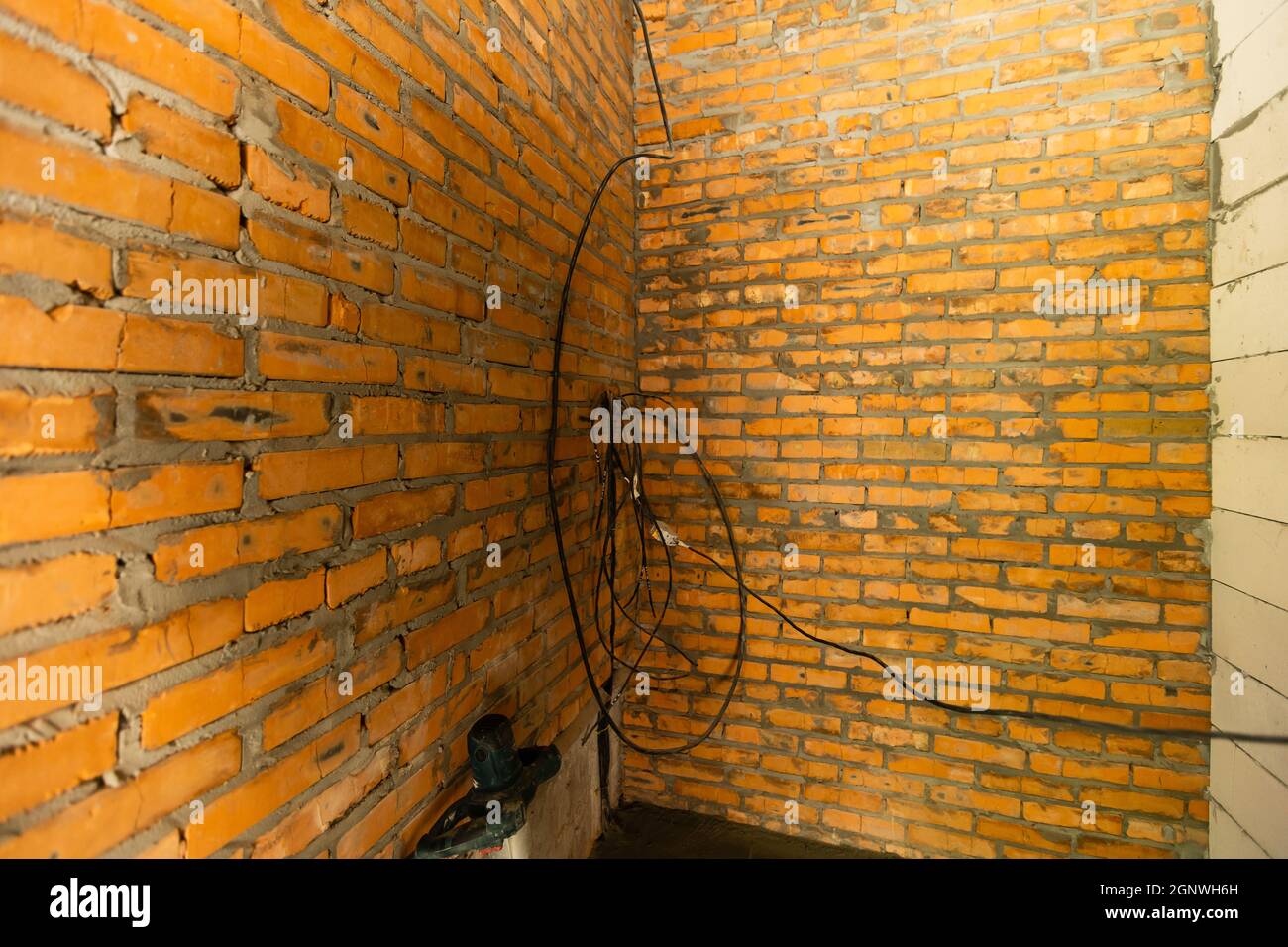 interior construction building site and electrical installation Stock ...