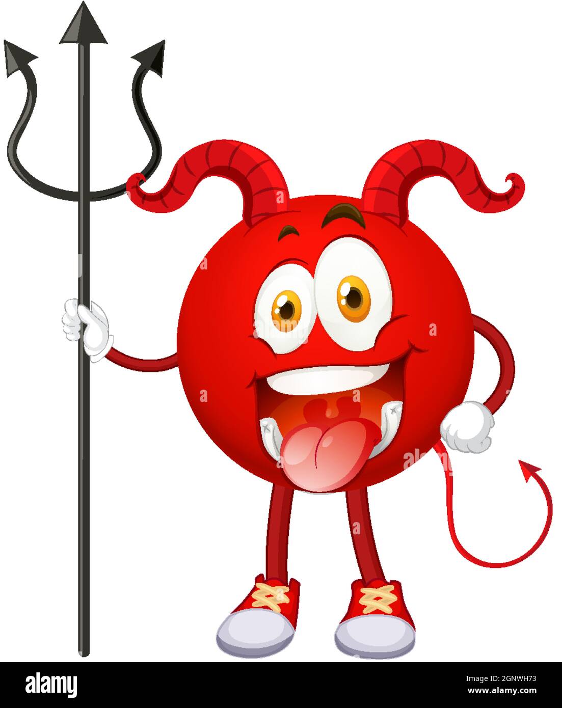 A red devil cartoon character with facial expression illustration Stock ...