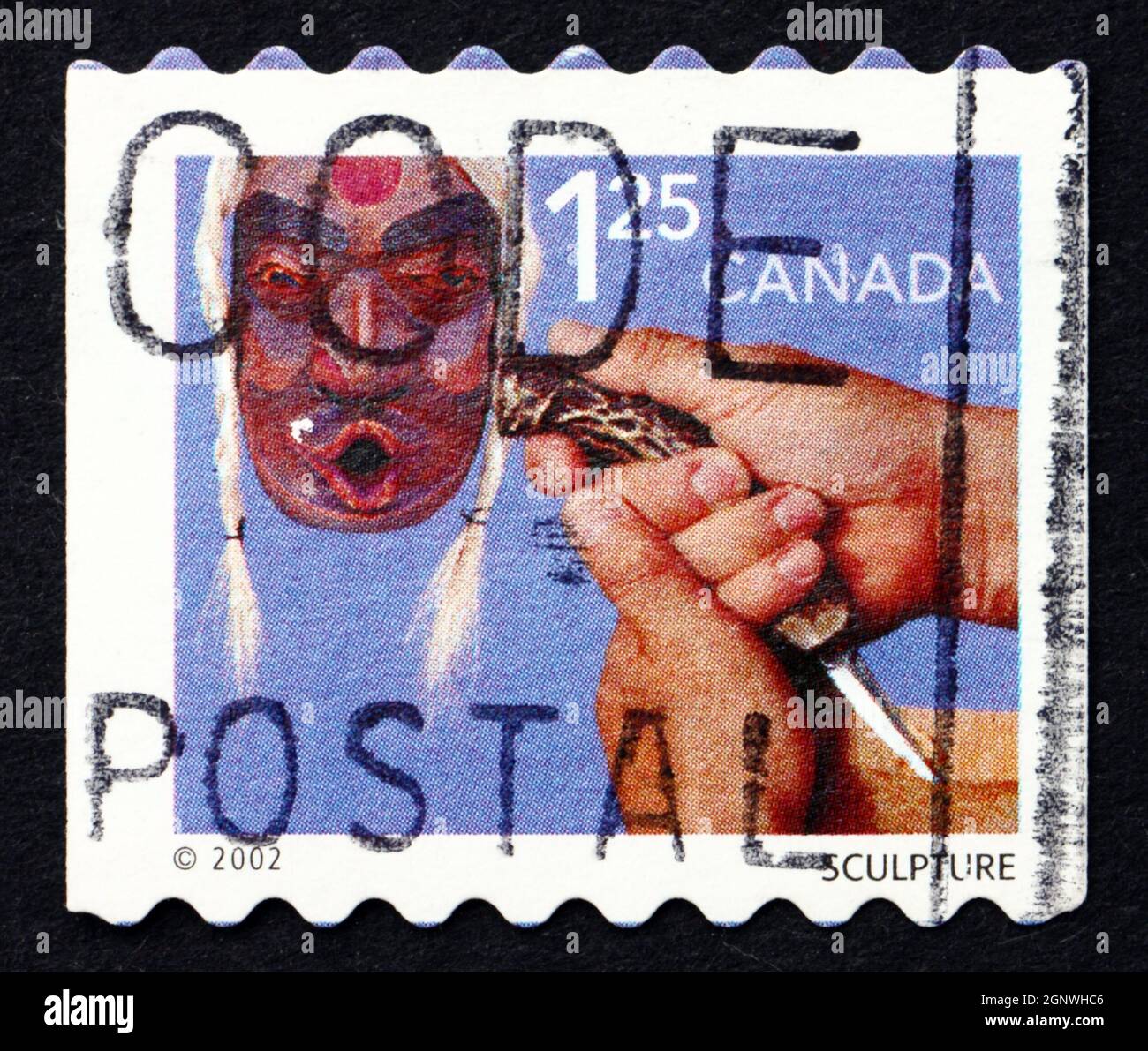 CANADA - CIRCA 2002: a stamp printed in the Canada shows Sculpture ...