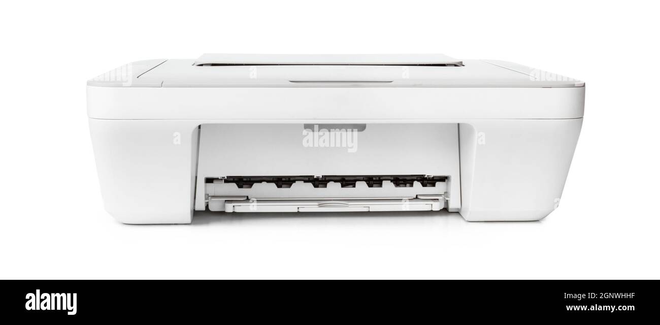 Ink jet printer isolated on white background Stock Photo - Alamy