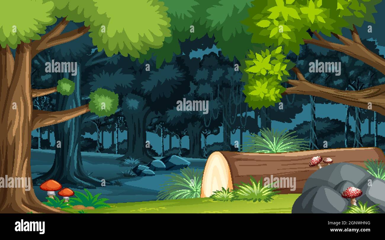 Nature forest landscape background illustration Stock Vector Image ...
