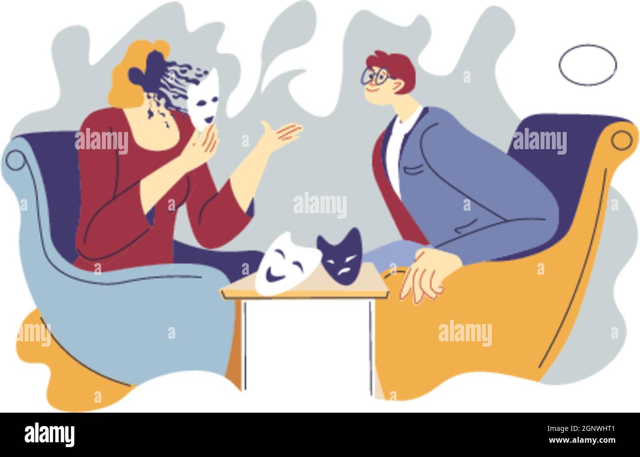 Fake talk, person lying and wearing masks vector Stock Vector Image ...