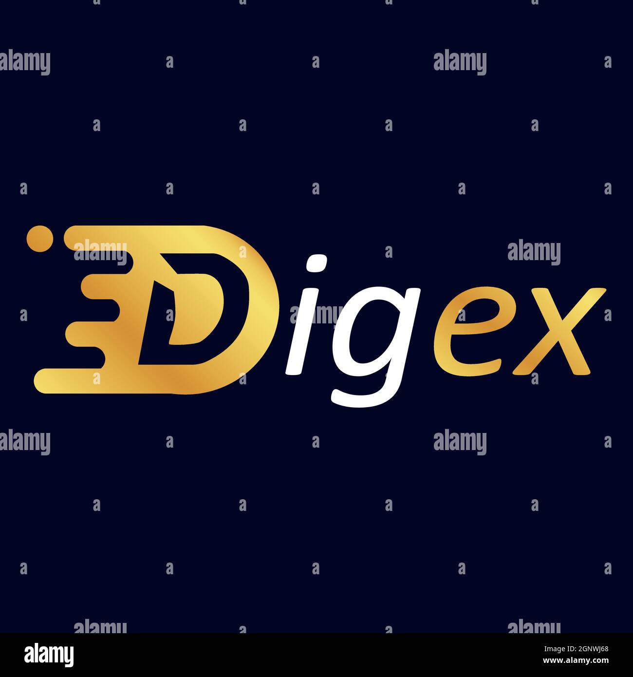 Digex token symbol cryptocurrency logo, coin icon isolated on white ...