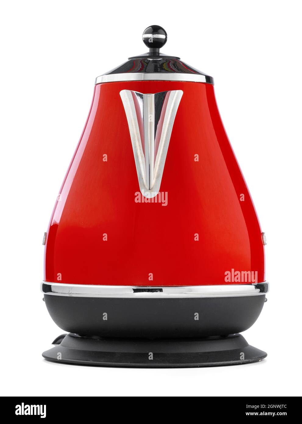 Red electric kettle isolated on white background Stock Photo - Alamy