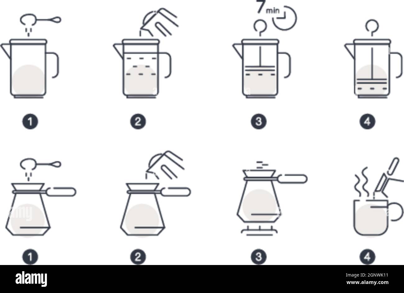 Coffee brewing tips and recommendations vector Stock Vector Image & Art ...