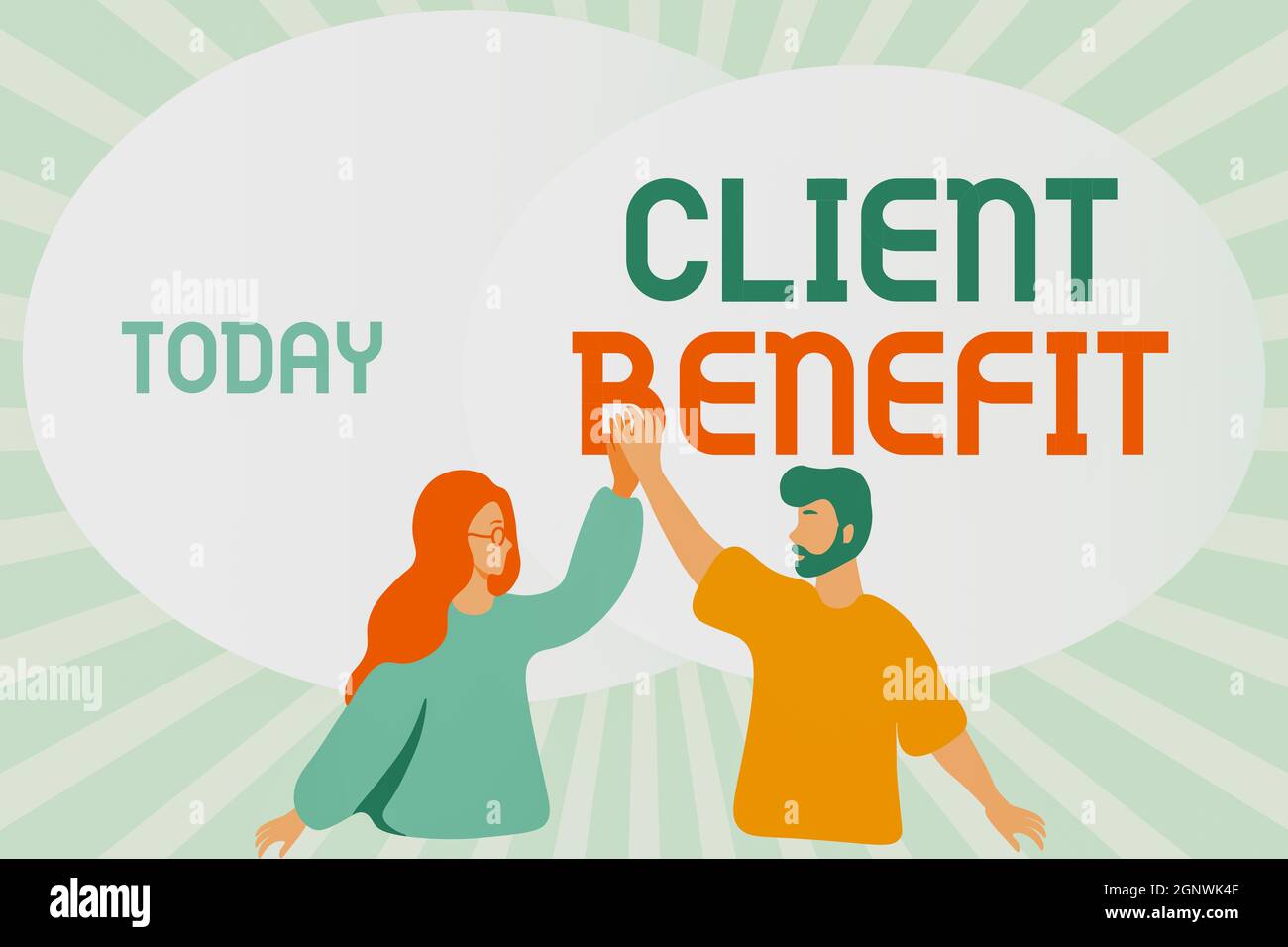 Text caption presenting Client Benefit. Conceptual photo The real or ...