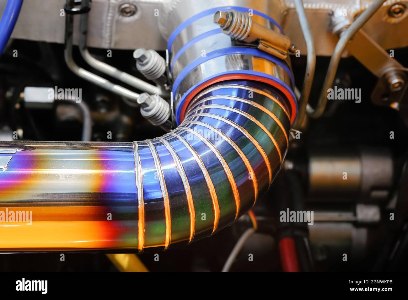 Tig welded seam on stainless steel pipe in racing car Stock Photo - Alamy