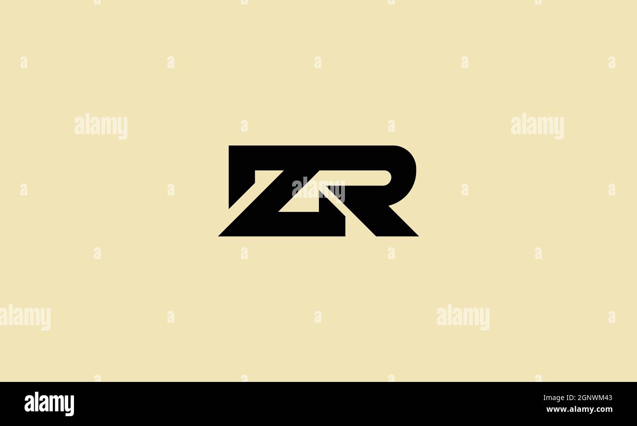 LETTERS ZR LOGO DESIGN WITH NEGATIVE SPACE EFFECT FOR ILLUSTRATION USE ...