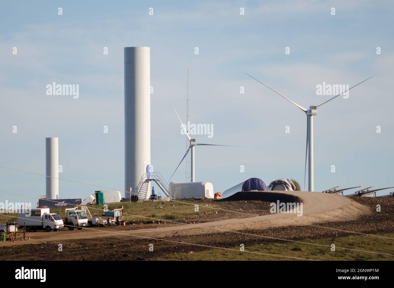Wind turbines under construction at Waainek Wind Farm outside ...