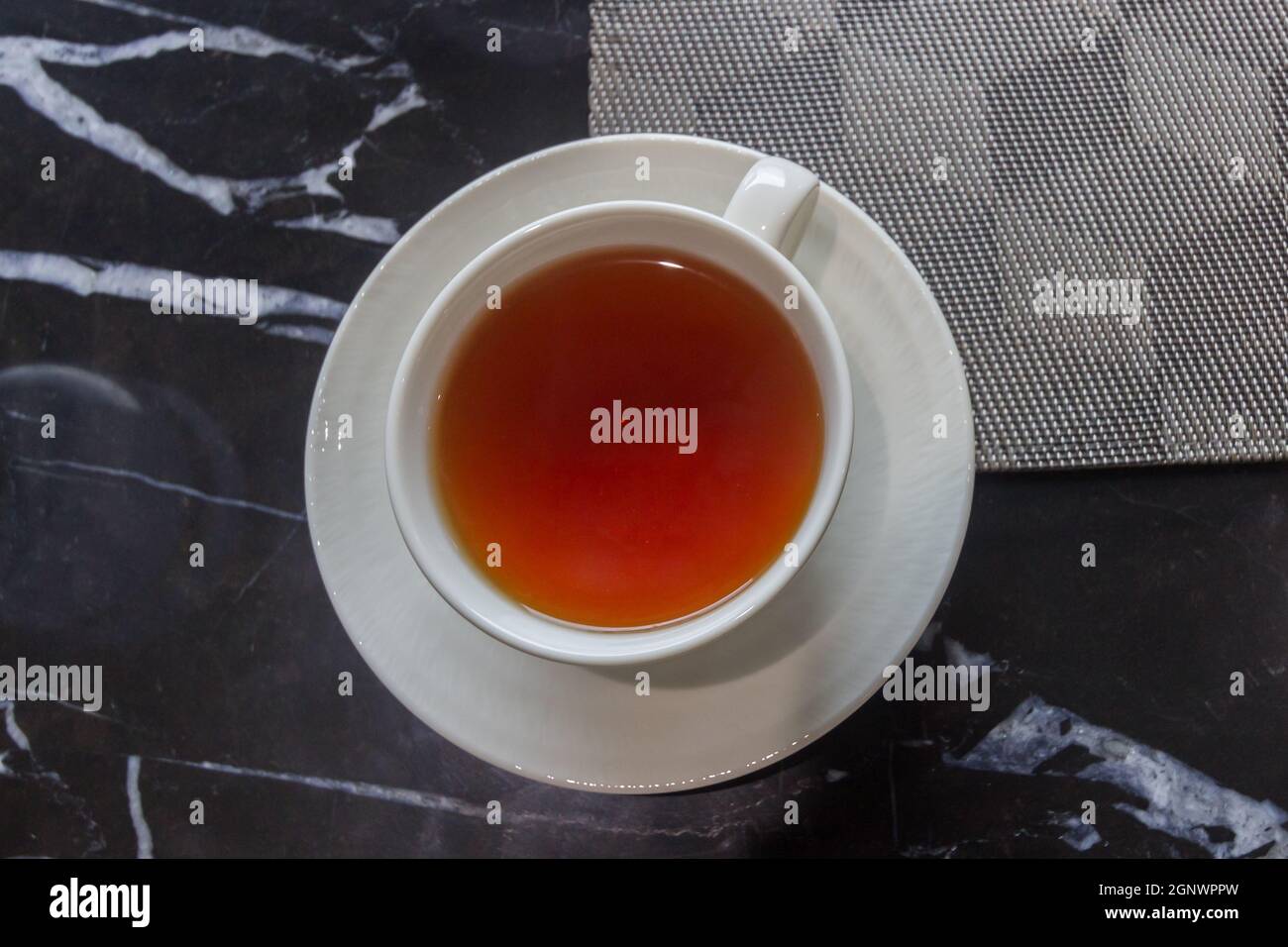 top view of a cup hot tea in cafe Stock Photo - Alamy
