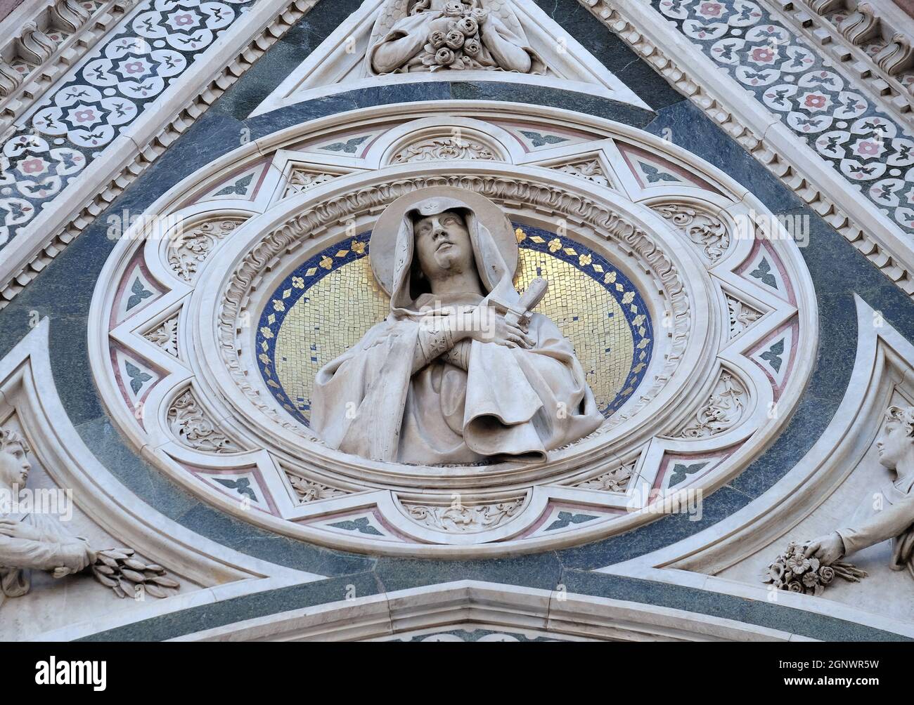 Our Lady of Sorrows supported by Angels bearing Flowers, Portal of ...