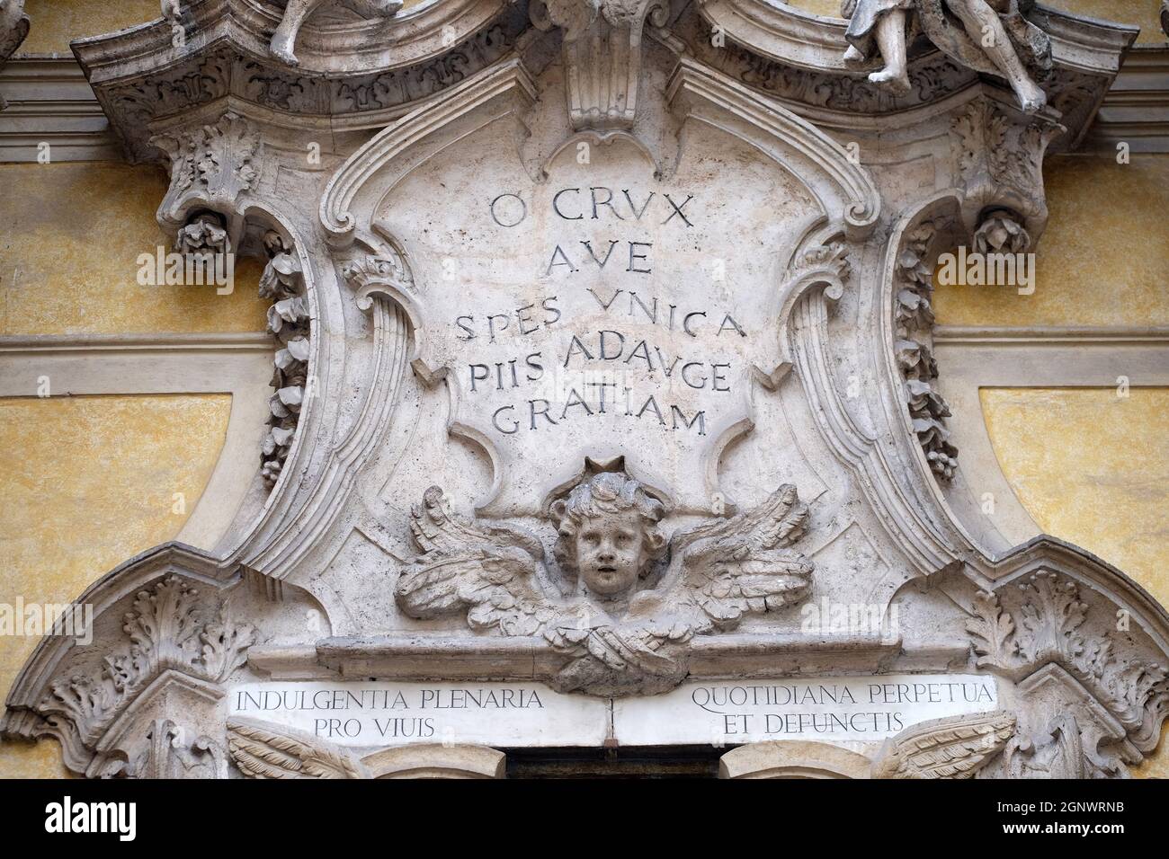 Angels and epigraph: Hail, the only hope, add more grace to the pious ...