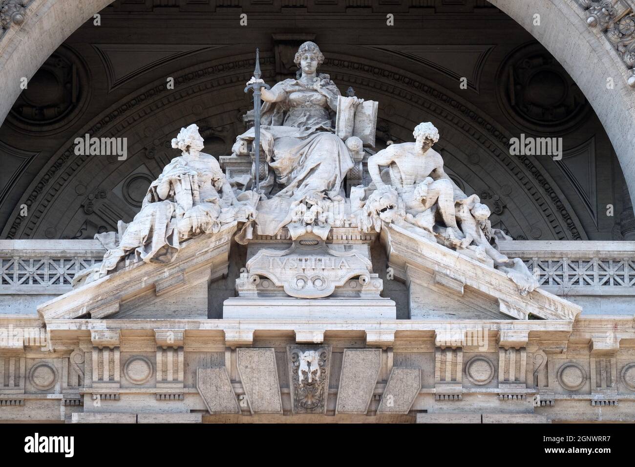 Lady Justice Statue on Palace of Justice(Palazzo di Giustizia), seat of ...