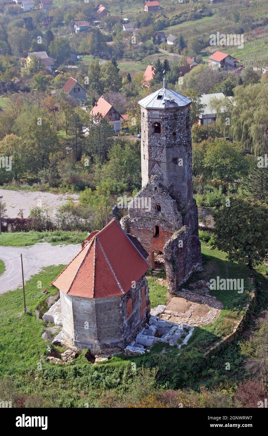 Ruins of the medieval church of St. Martin in Martin Breg, Dugo Selo ...