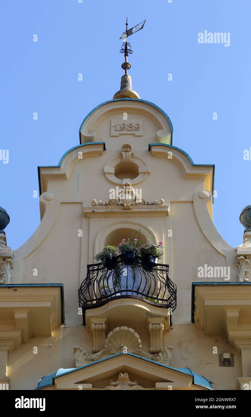 Facade of the old city building on Ban Jelacic Square in Zagreb ...