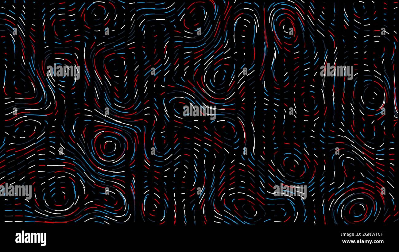Flow of small wavy lines filling the space, computer generated. 3d ...