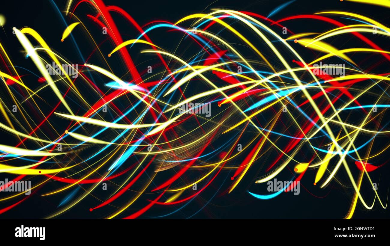 Drawing colored strokes and lines, computer generated. Abstract weave ...